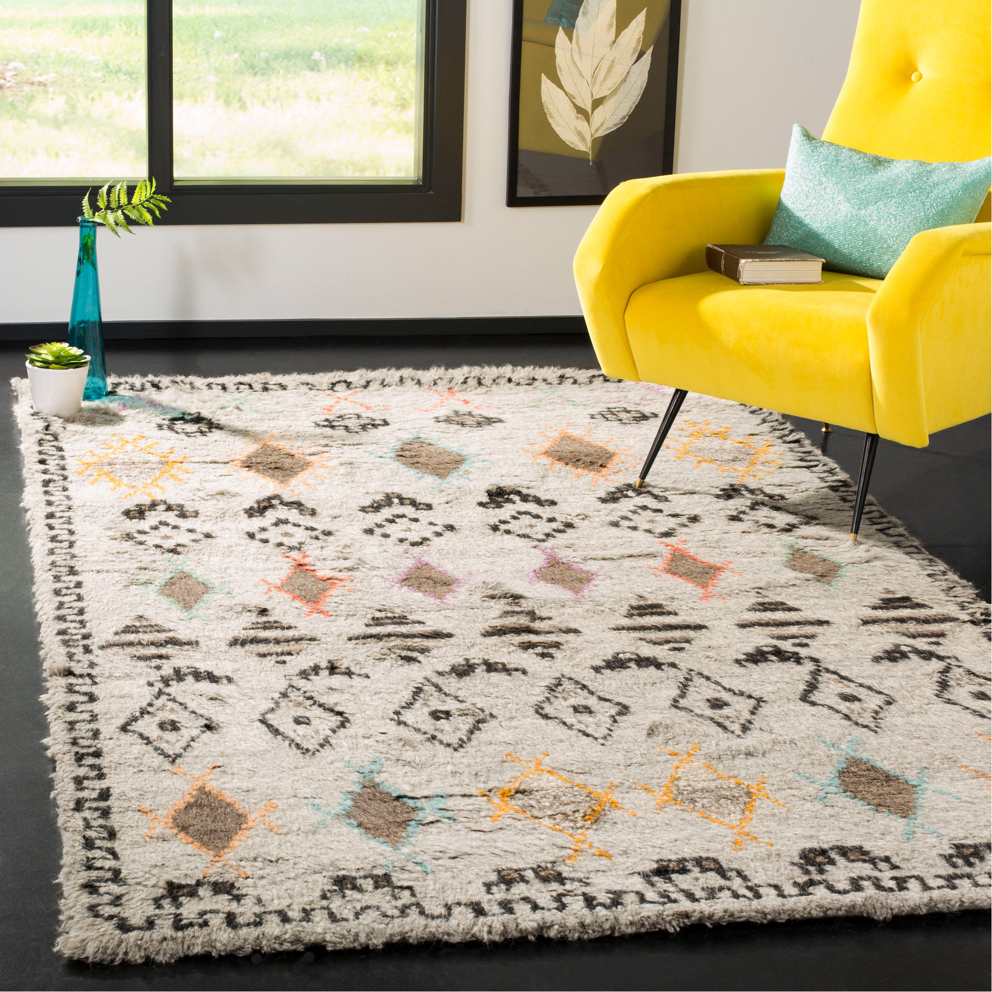 Union Rustic Alimatou Hand Knotted Wool/Cotton Southwestern Rug in ...
