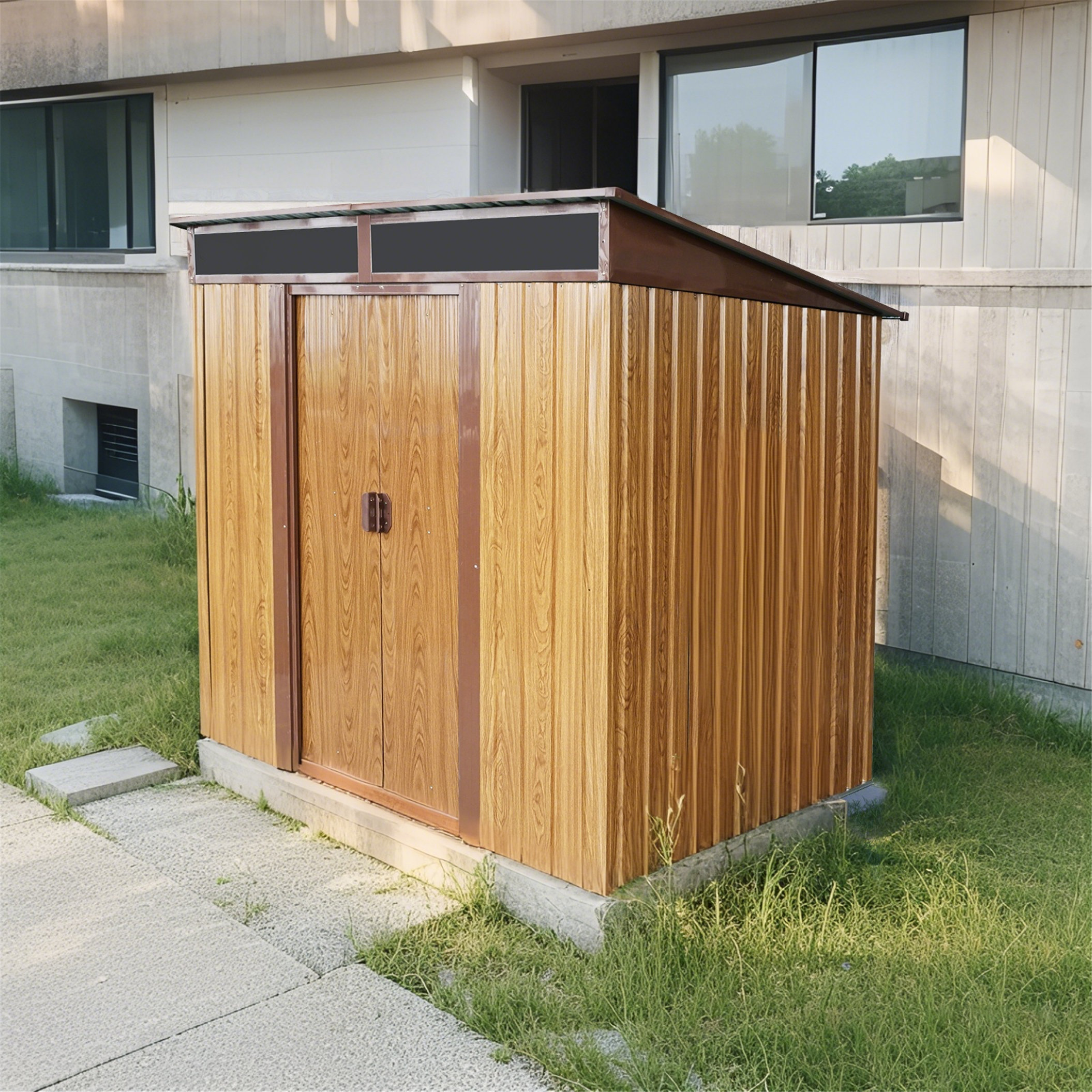 Modern Escapes Decor Outdoor 6ft×5ft Steel Frame Weather-Resist Storage ...