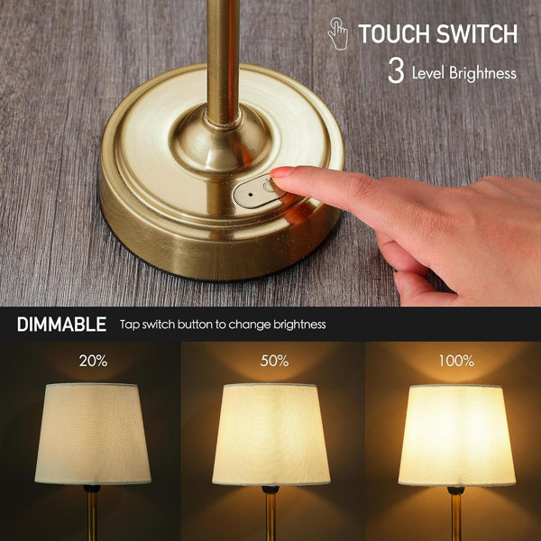 Charlton Home® Demetrish Cordless LED Table Lamp with Dimmer, Built-in ...
