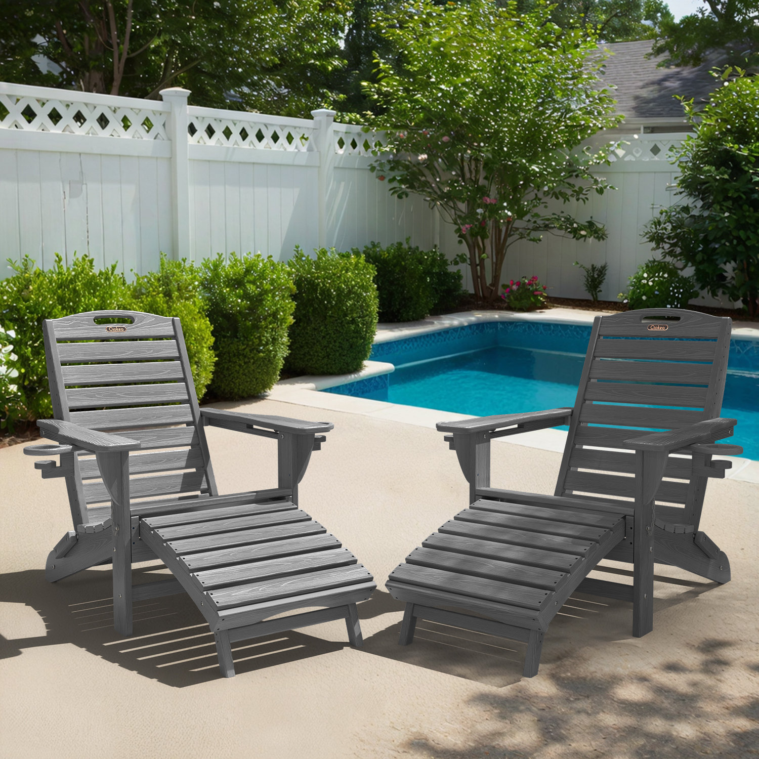 Rosecliff Heights Adirondack Chairs Set Foldable Firepit Chairs Wood ...