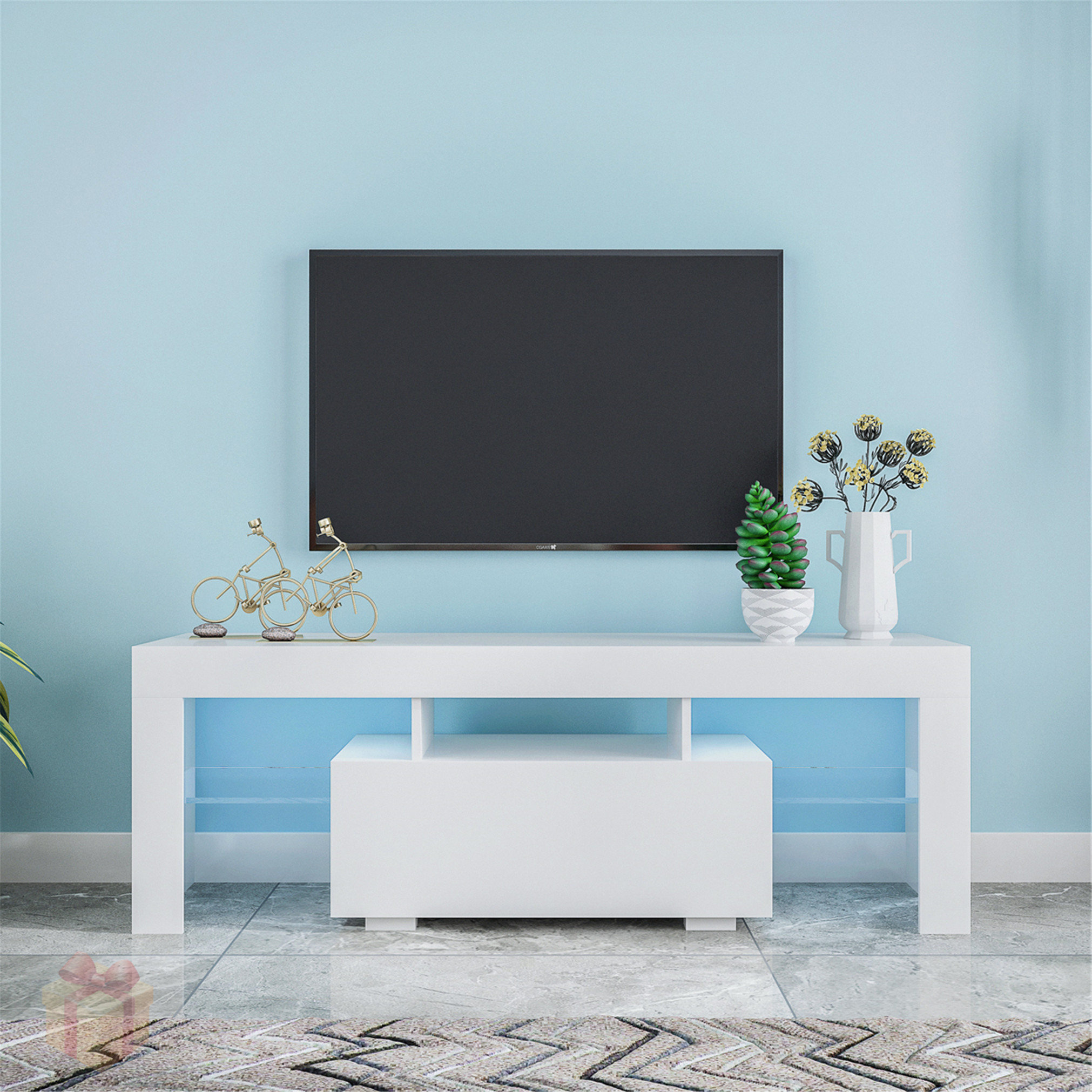 Wrought Studio™ Stylish Entertainment TV Stand with Advanced LED System ...