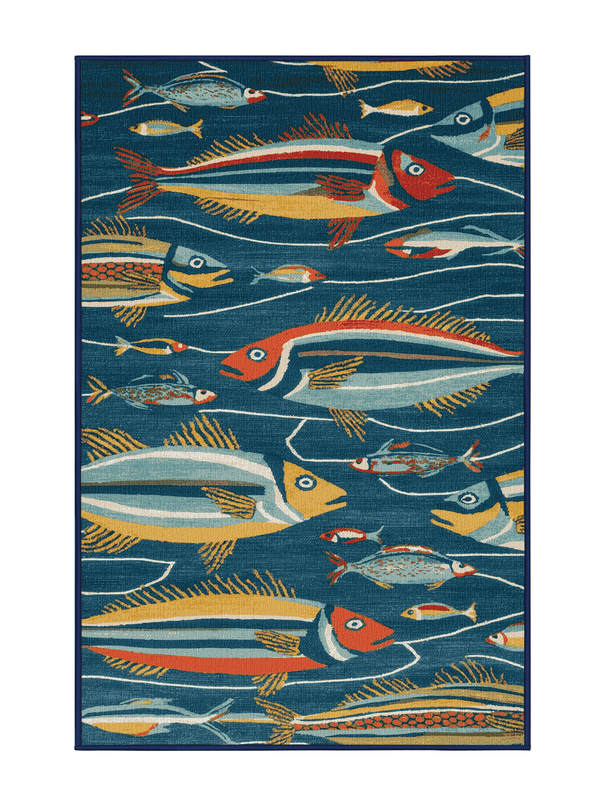 Rosecliff Heights Washable Contemporary Fish Coastal Area Rug | Wayfair