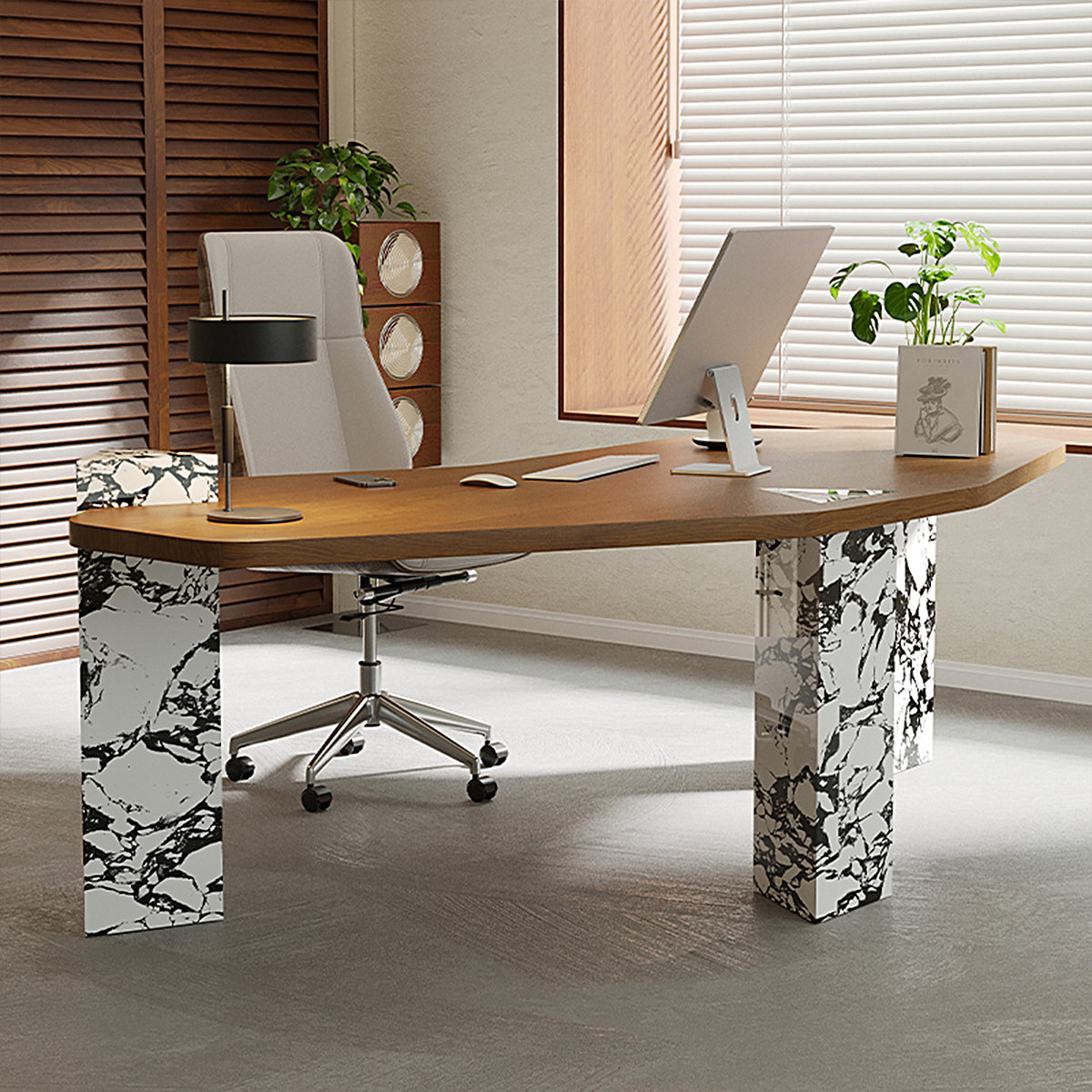 Isla Hopping Creative Premium Patterned Irregular Office Desk - Wayfair ...