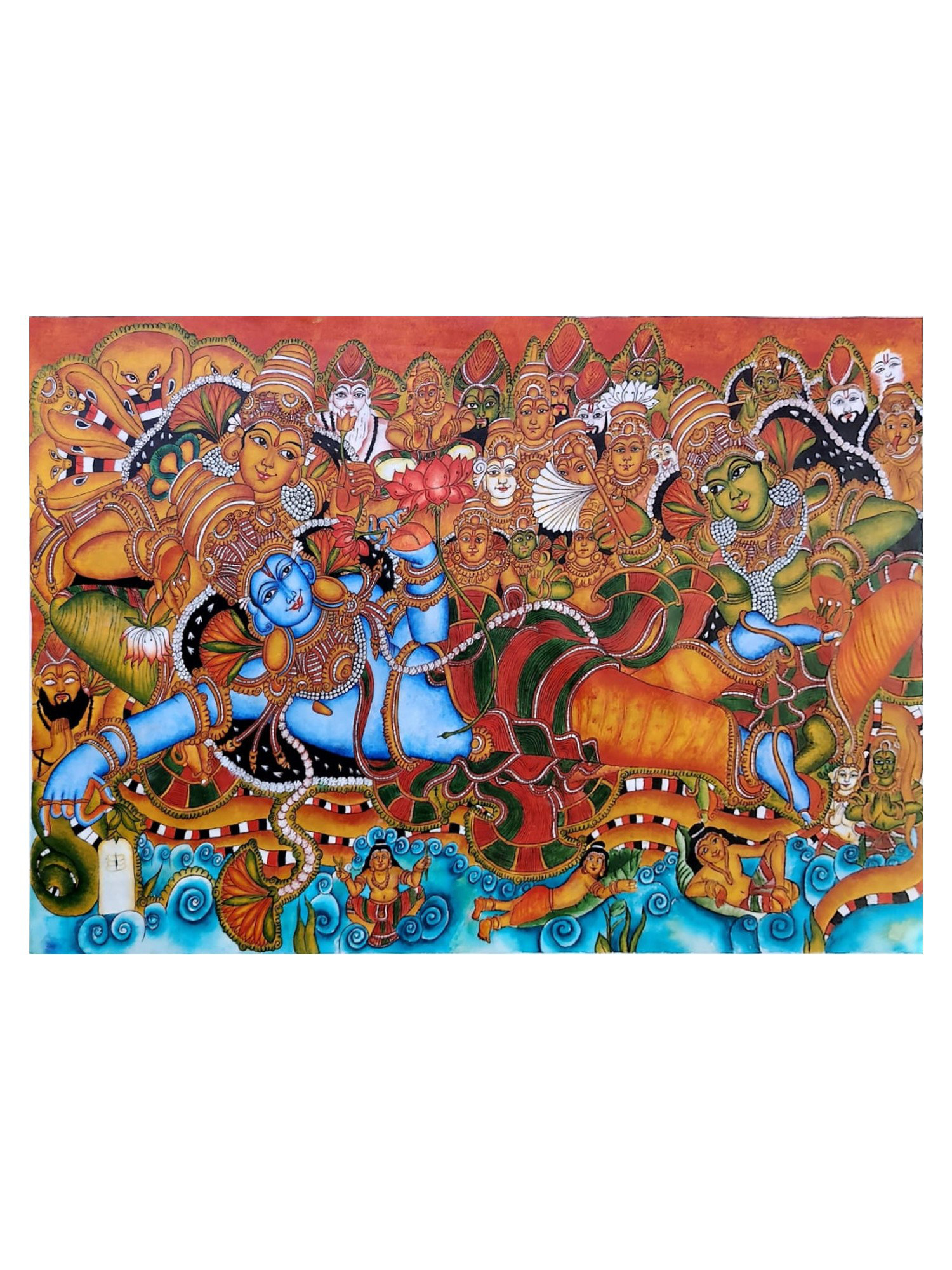Exotic India Ananthasayanam - Lord Vishnu | Acrylic On Canvas | By ...