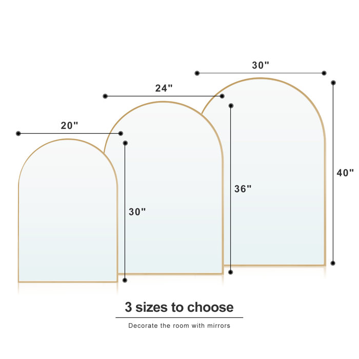 Ebern Designs Heymirro Wall Mounted Modern Decor Arched Mirror ...