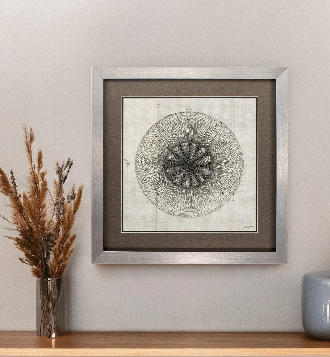 Bungalow Rose 26" X 26" Ivory and Black Cross Cut Silver Framed Wall ...