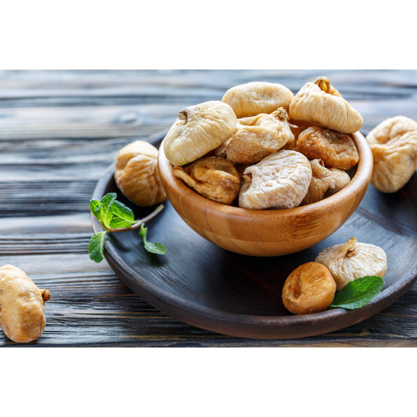 Ebern Designs Wooden Bowl With Dried Figs by SMarina - Wrapped Canvas ...