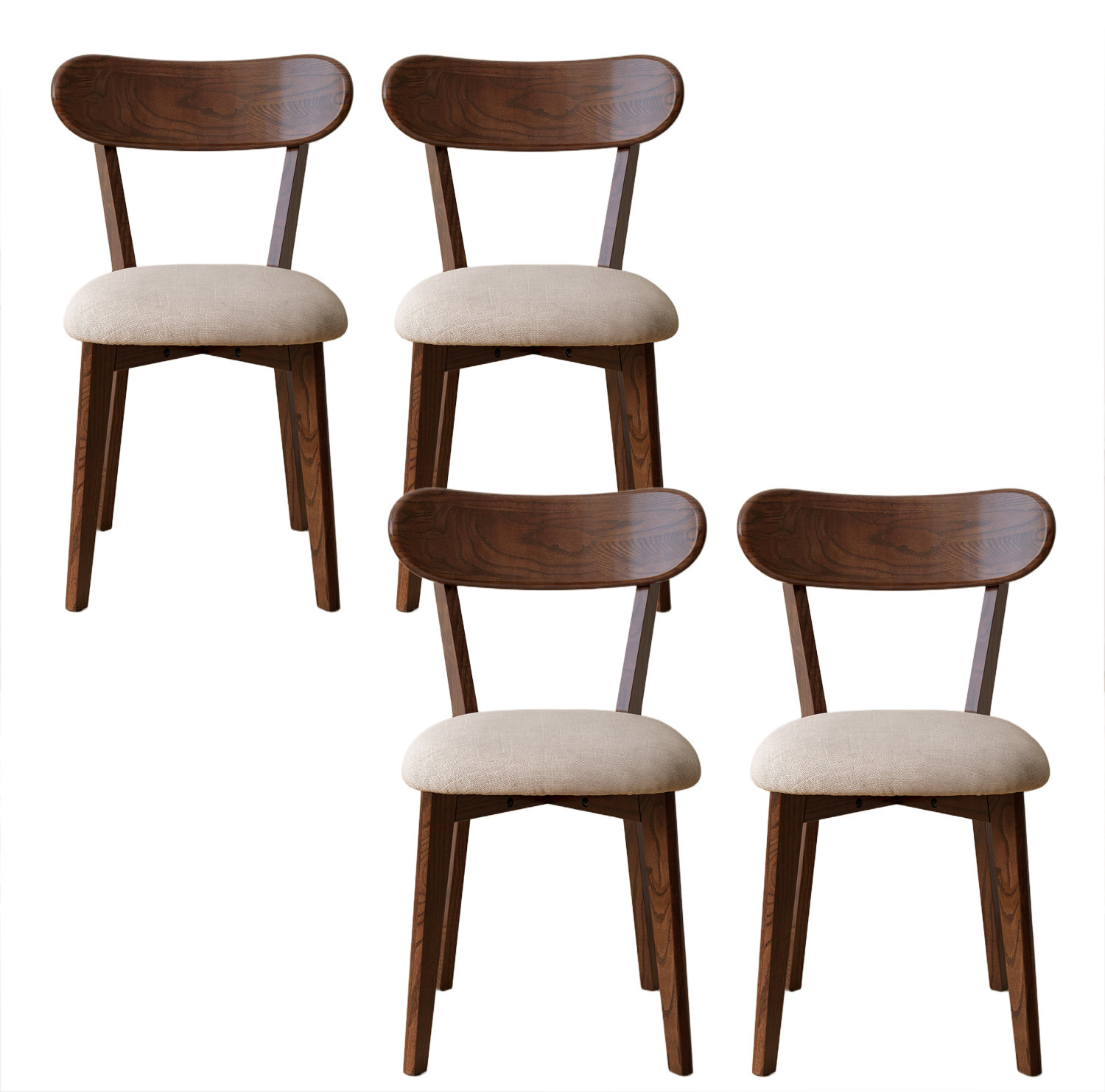 Corrigan Studio® Walnut Dining Chair Wooden FAS Grade Oak Natural Wood ...