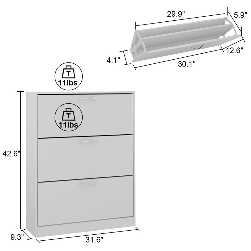 Ebern Designs Free Standing 20 Pair Shoe Storage Cabinet & Reviews ...
