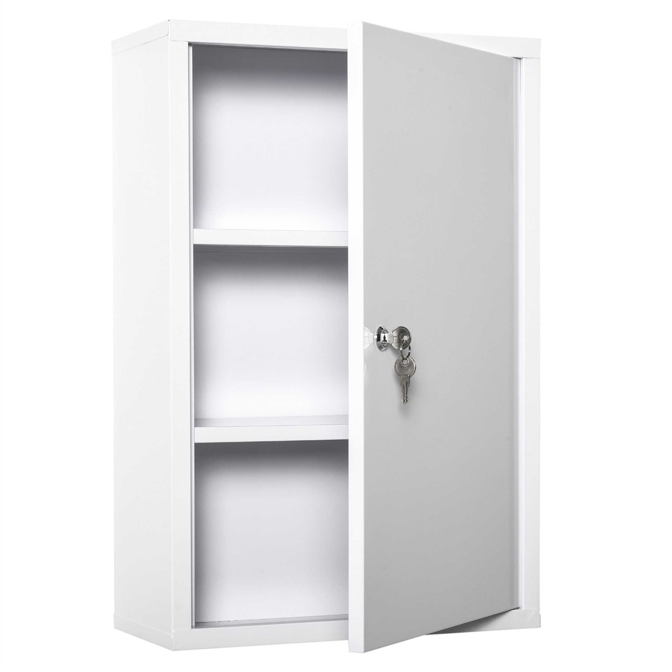 Inbox Zero Secure And Spacious Wall-Mounted Steel Medicine Cabinet ...
