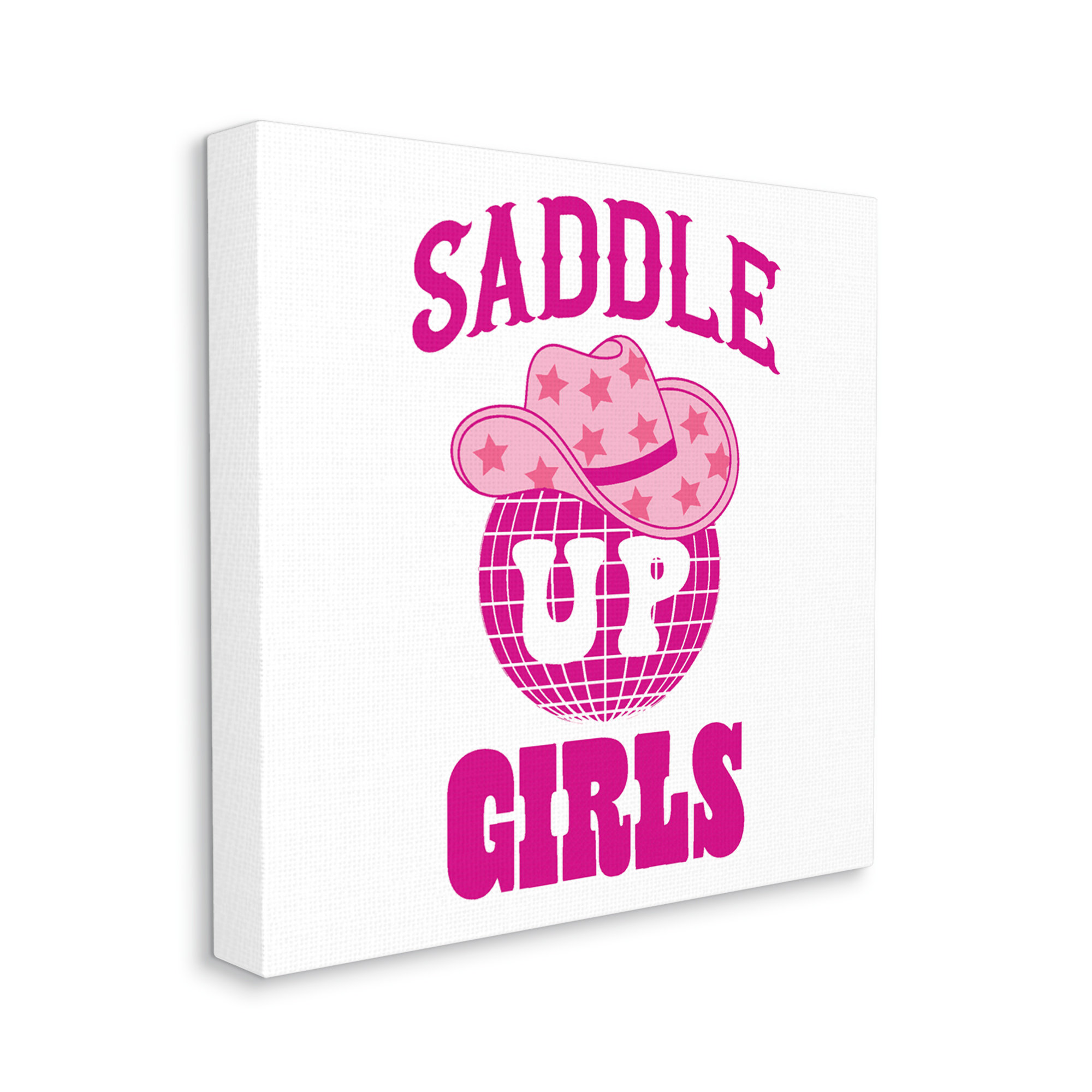 Trinx Saddle Up Girls Phrase Canvas Wall Art Design By Emily Dumas ...