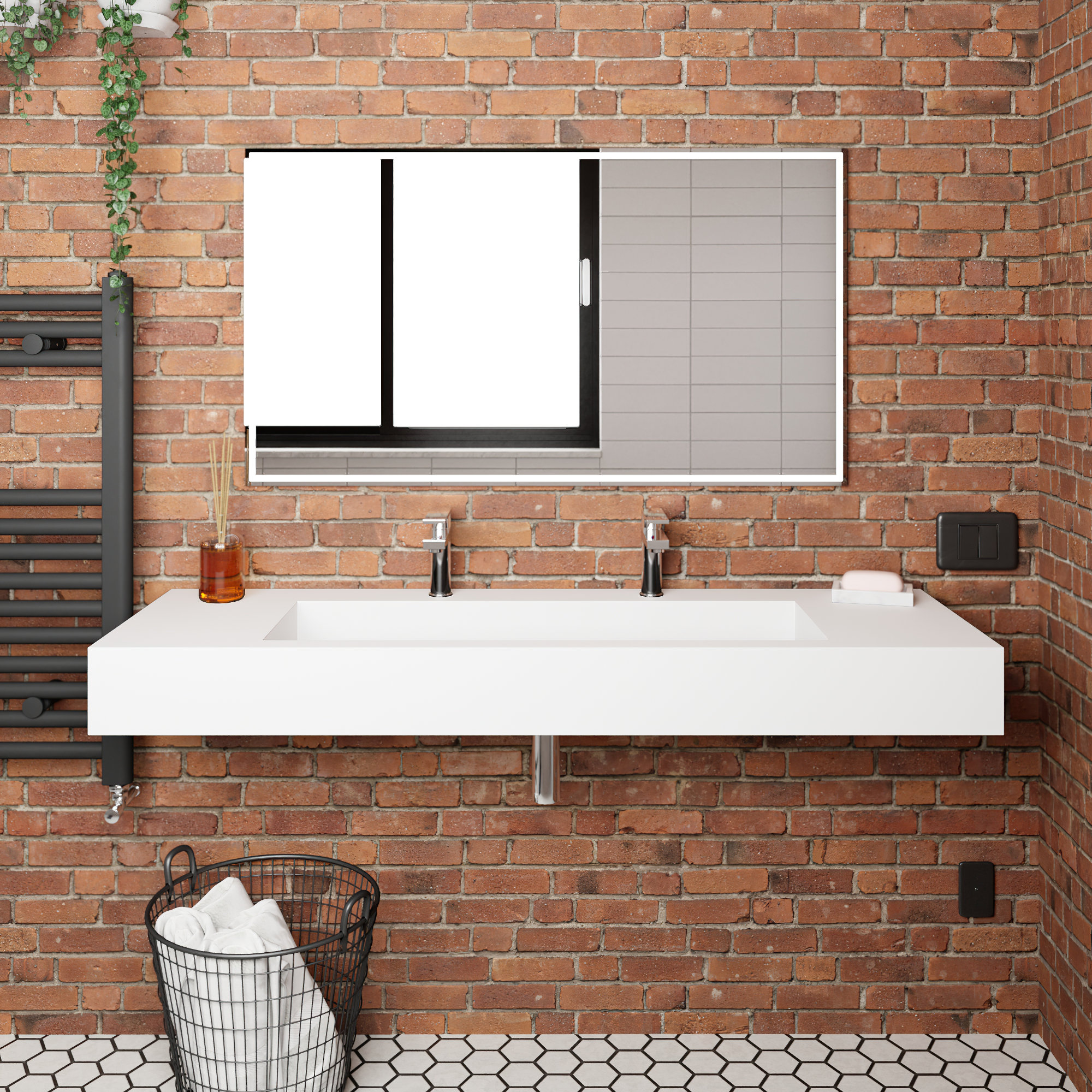 CastelloUSA Pyramid 72" Rectangular Wall Mount Bathroom Sink & Reviews ...