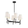 Ebern Designs Timiki 6-Light Linear Chandelier In Matte Black With Warm ...