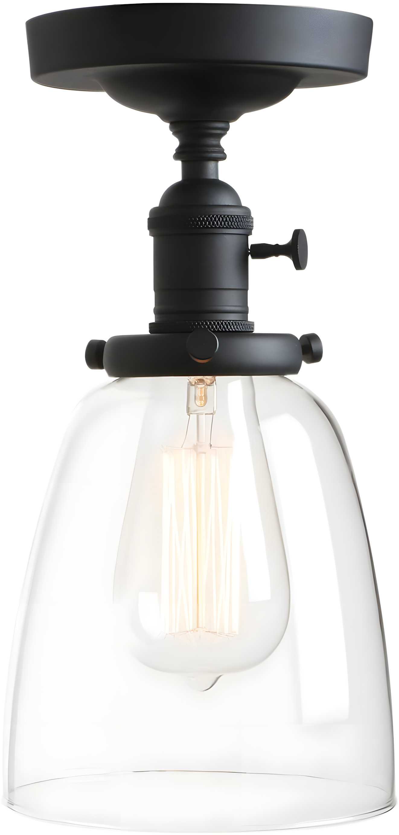 Longshore Tides Modern Semi-Flush Mount Ceiling Light With Handblown ...