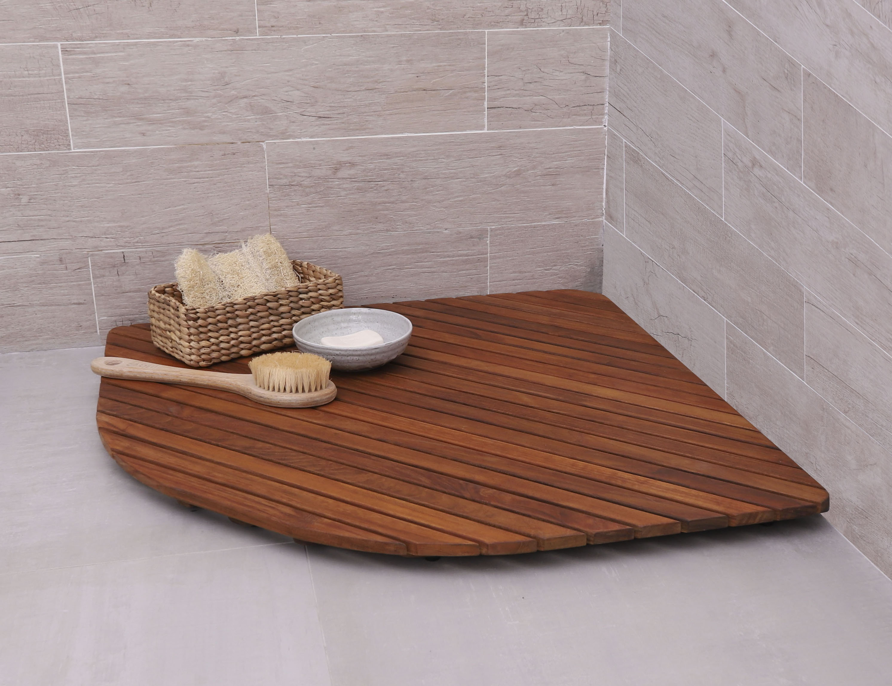 Loon Peak Scates Corner Teak Bath Mat & Reviews - Wayfair Canada