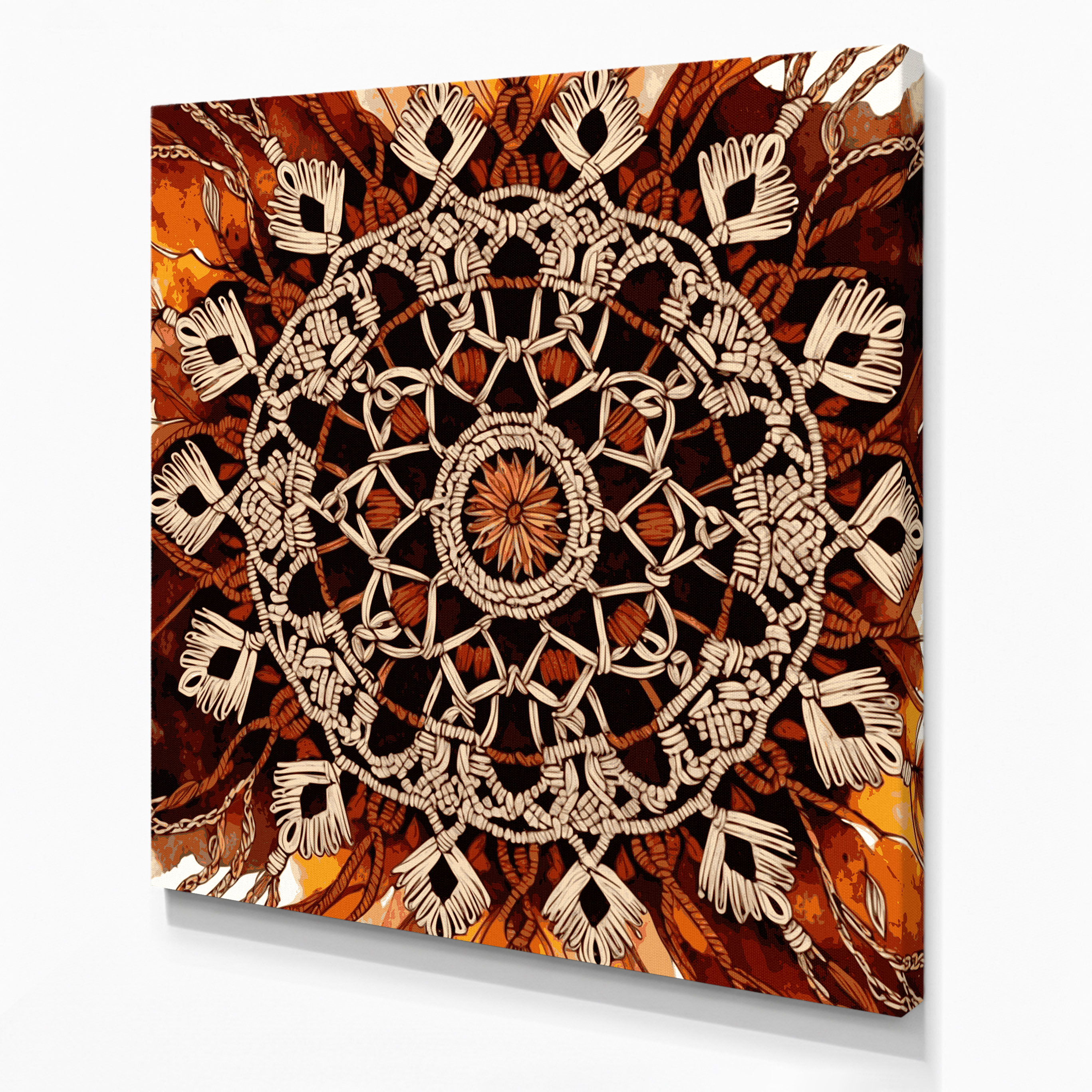 Red Barrel Studio Thanksgiving Boho macrame autumn themes Brown Canvas ...