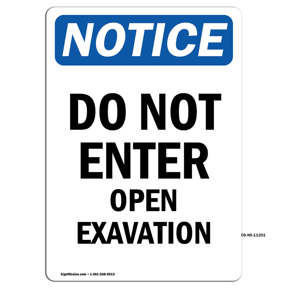 SignMission Do Not Enter Open Excavation Decal 5" X 3.5" | Wayfair