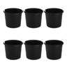 Homz 17 Gal Plastic Open Storage Round Utility Tub with Handles, Black ...