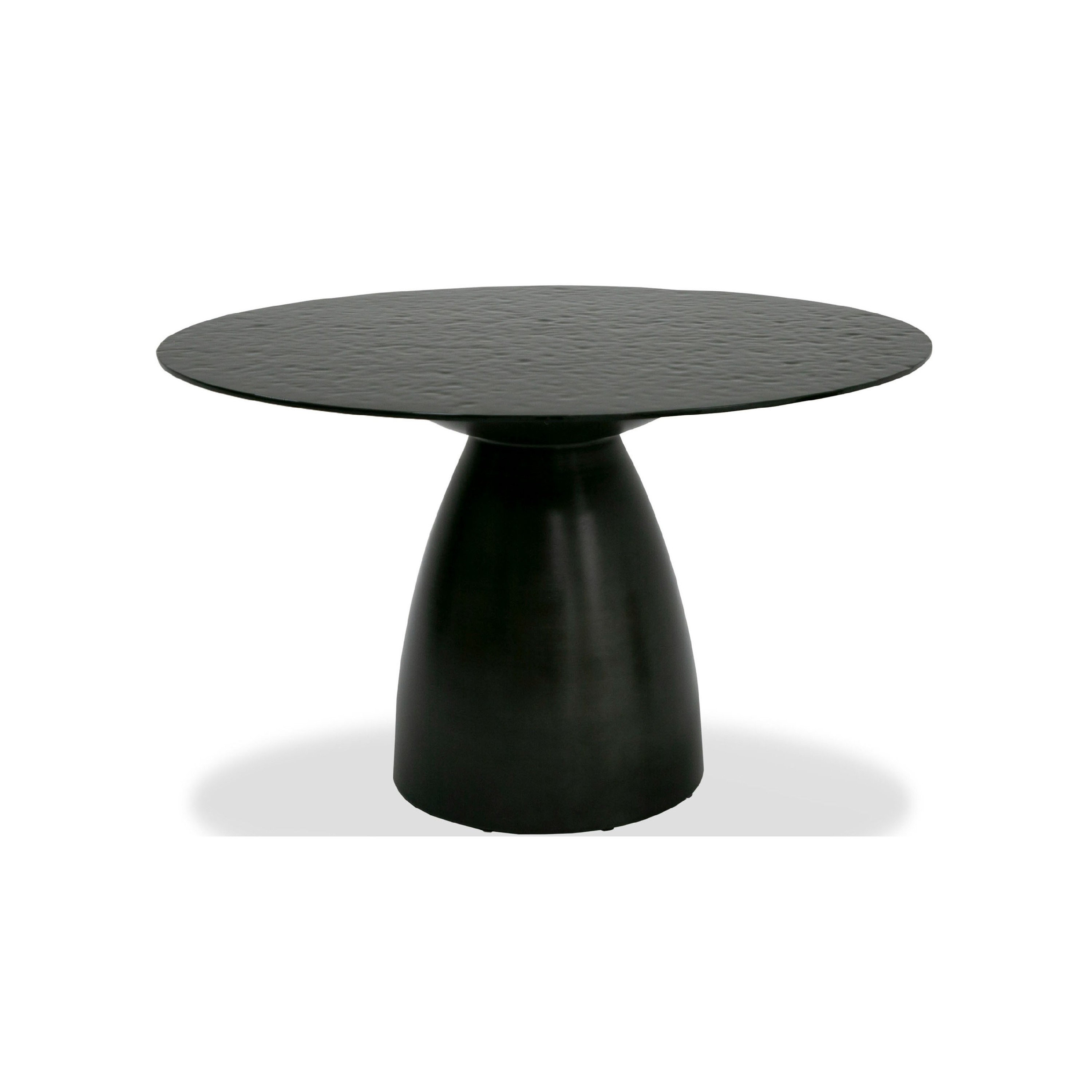 Benjara Cid Lexi Dining Table, 47 Inch Black Wave Glass Top, Brushed ...