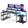 Zipcode Design™ Haigh 71.5" W LED Gaming Desk with Power Outlet, L ...