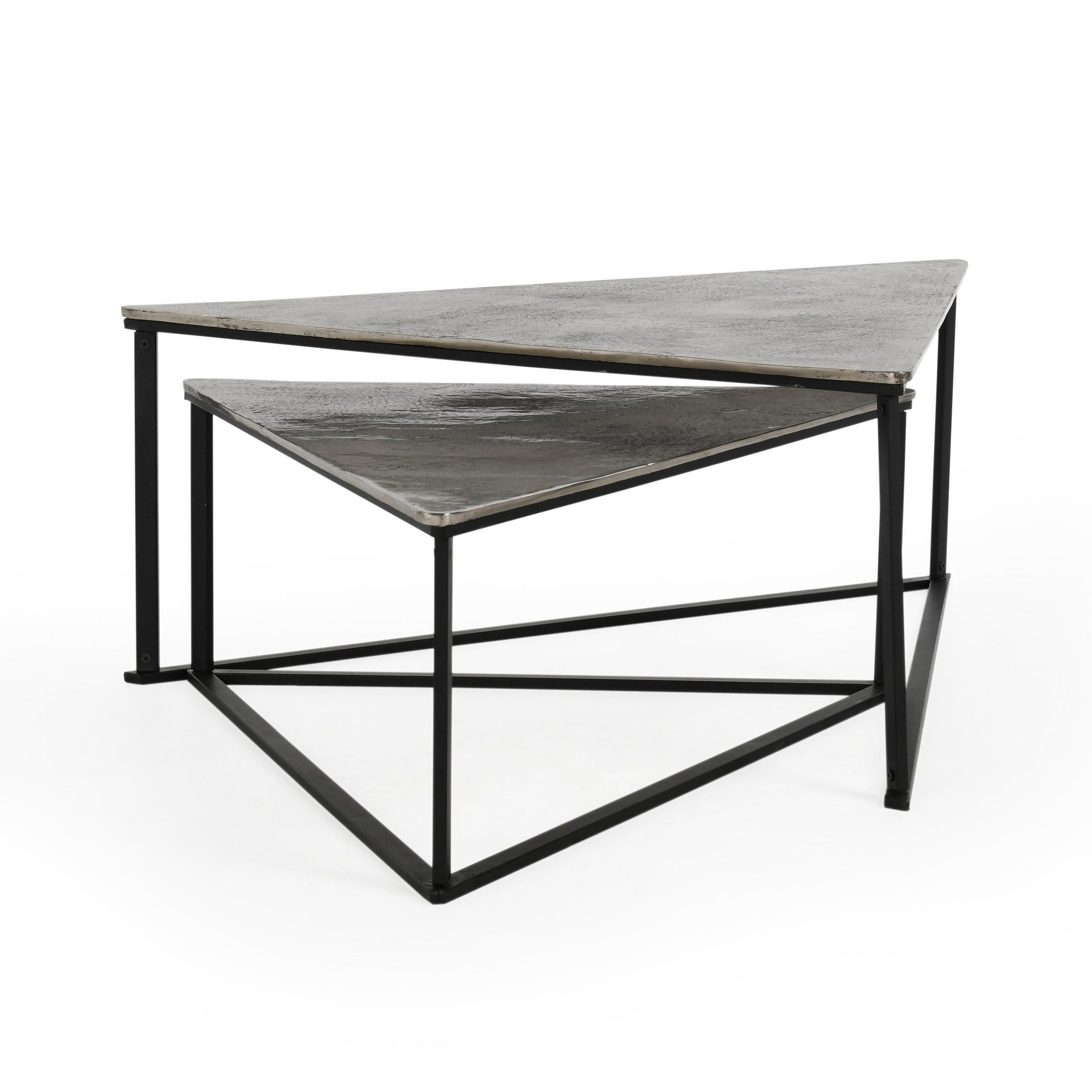 Classic Home Burton Industrial Metal Nesting Coffee Table In Black ...