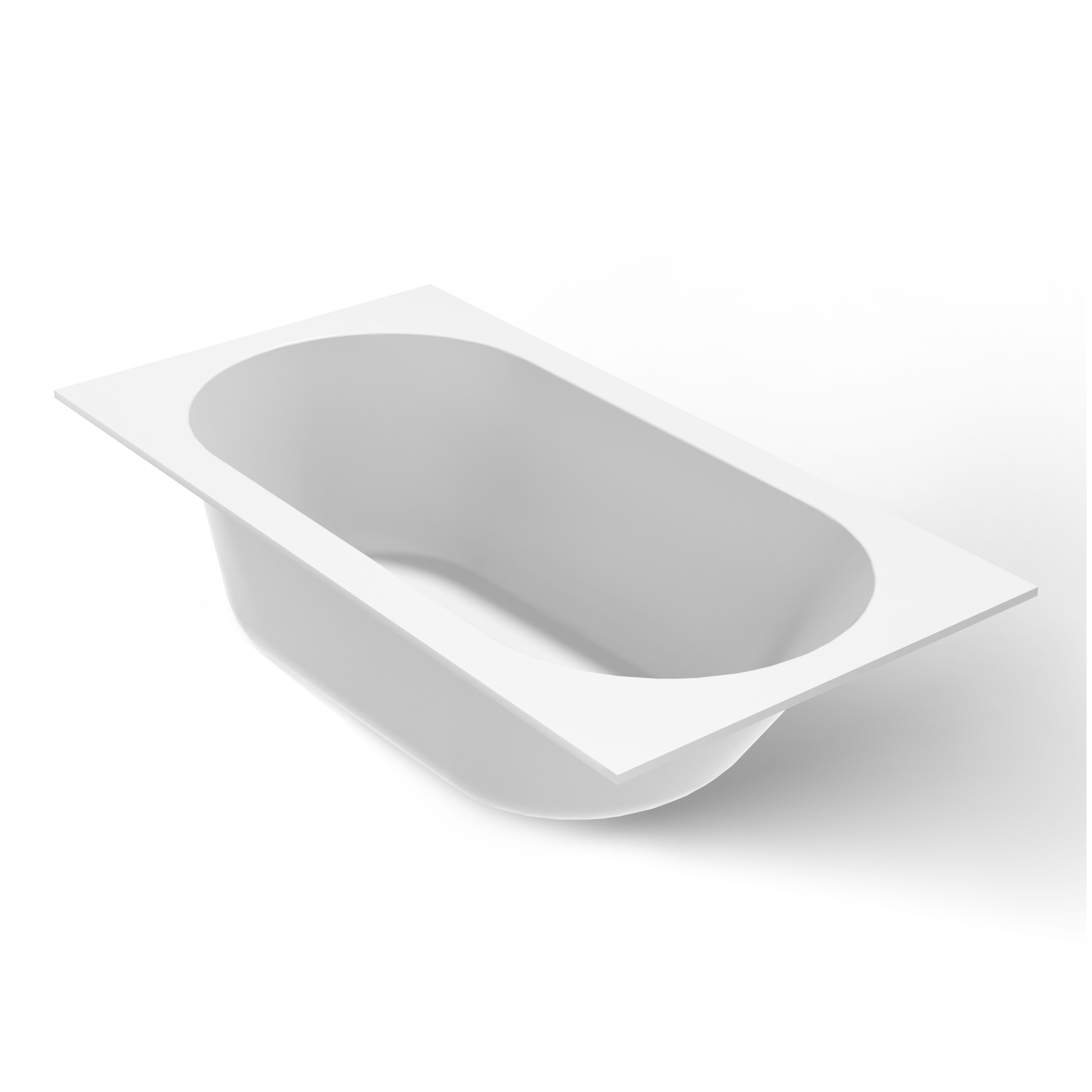 CASAINC 60"x32" Solid Surface Drop In Soaking Bathtub Matte White With ...