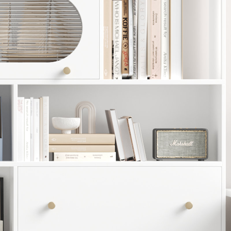 Zipcode Design™ Azariah 70" White Tall Bookcase with Glass Doors ...