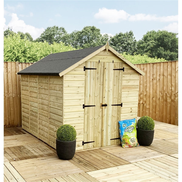 Dakota Fields Jayceson 8 ft. W x 13 ft. D Solid Wood Garden Shed ...