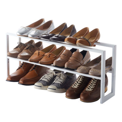 Yamazaki Home 2 Shelves Adjustable Shoe Rack, Large, Double, Steel ...