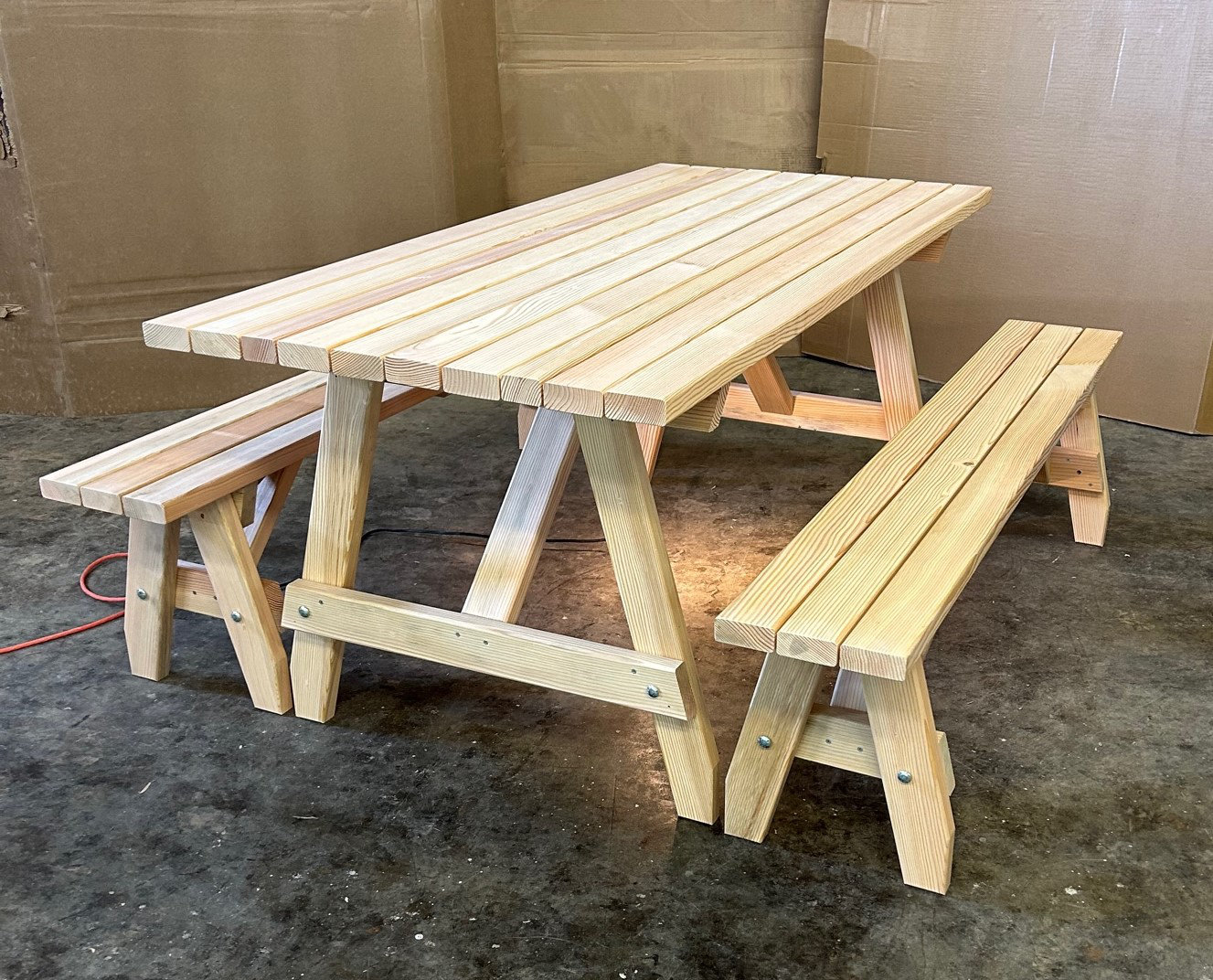 Loon Peak® Janetlee Rectangular 6 - Person 70'' L Outdoor Picnic Table ...