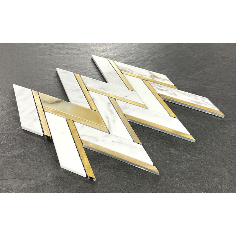 ES Stone Metal Herringbone Mosaic Wall & Floor Tile & Reviews | Perigold