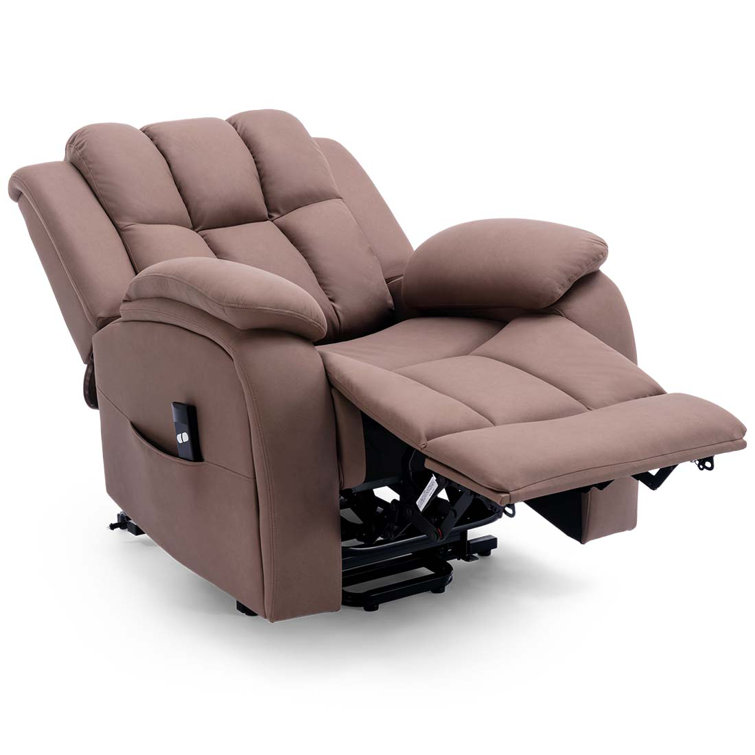 Wade Logan Krikoris Upholstered Electric Recliner with Footstool ...
