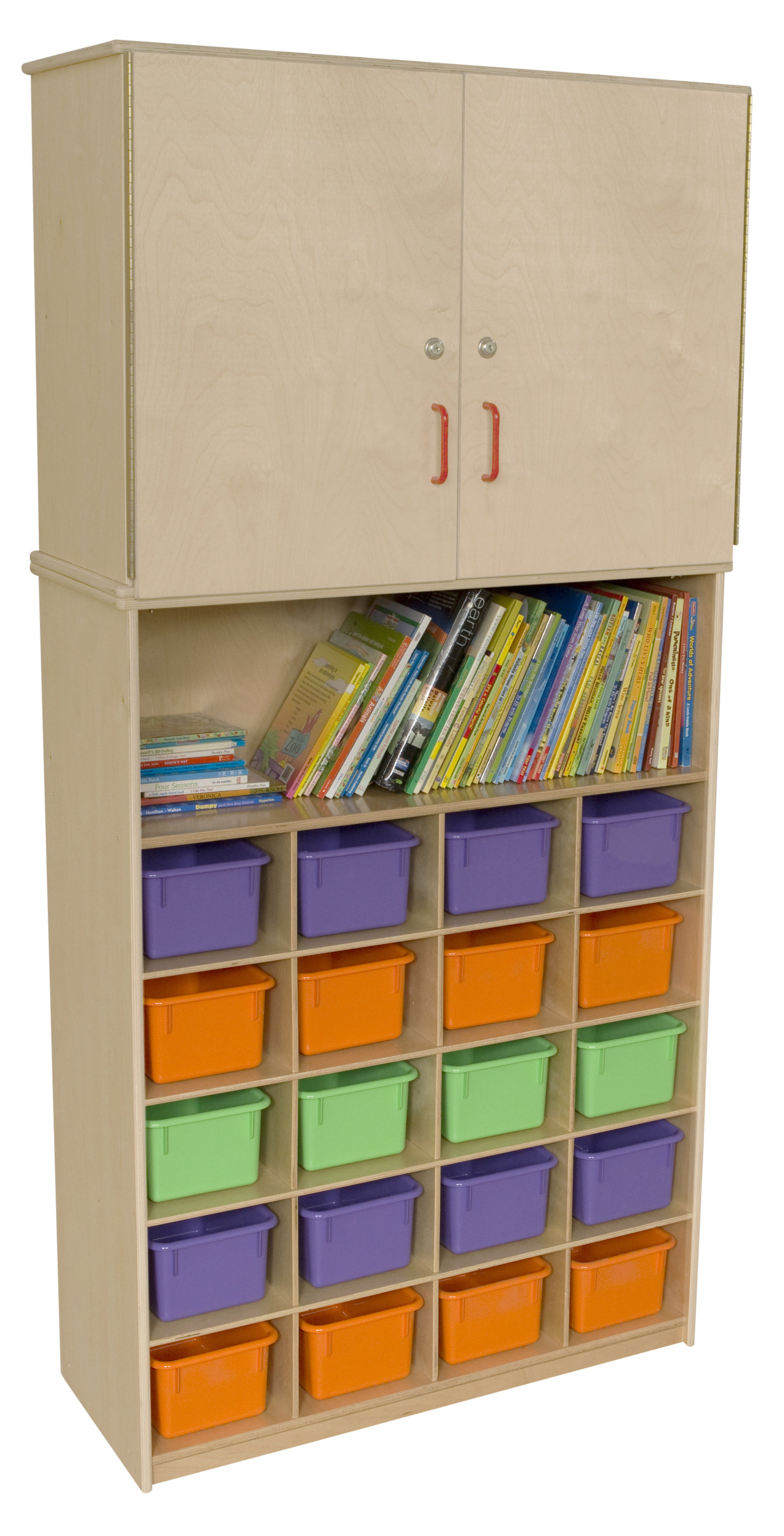 Wood Designs 20 Tray Vertical Storage Cabinet with Assorted Pastel ...