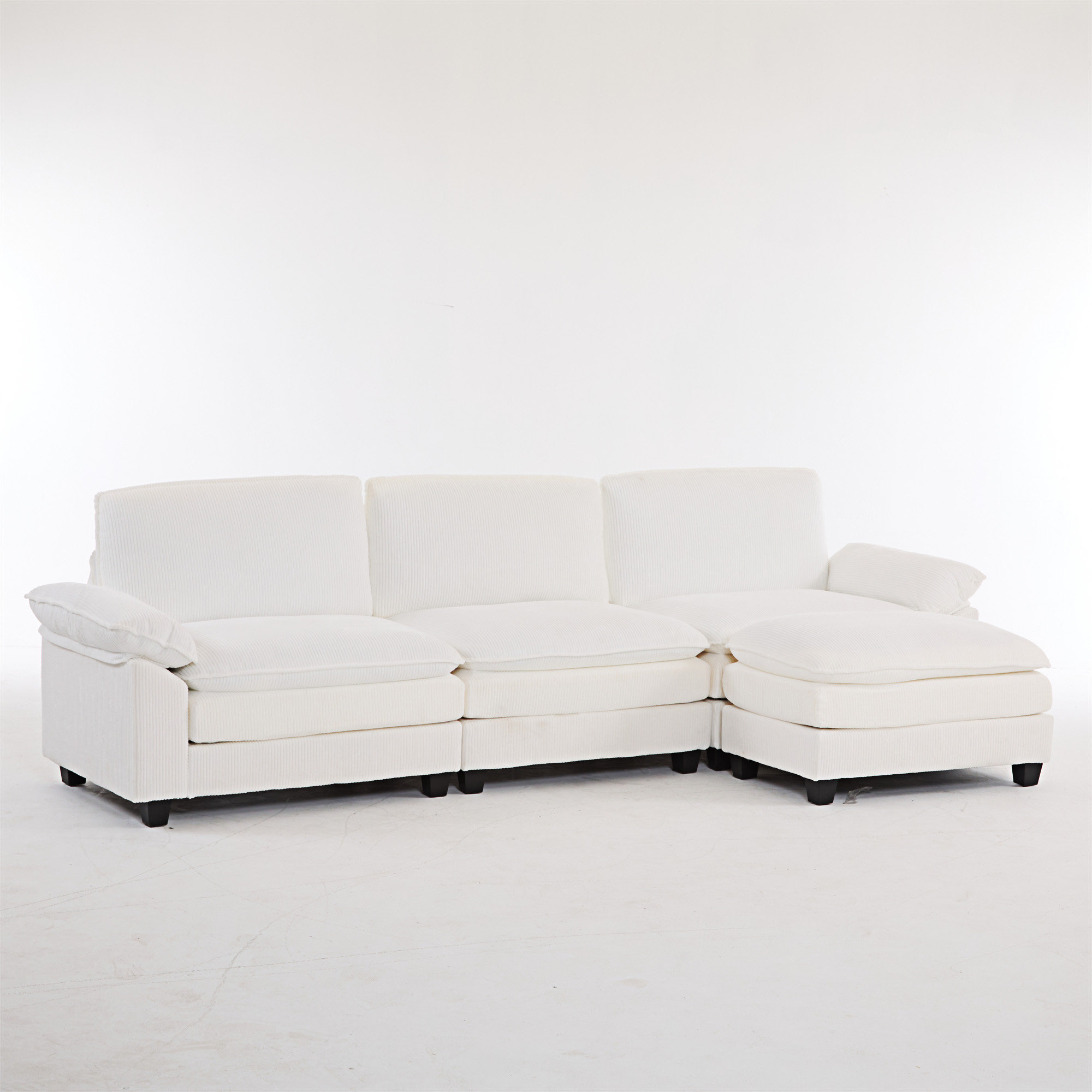 George Oliver Modular Sectional Sofa With Movable Ottoman | Wayfair