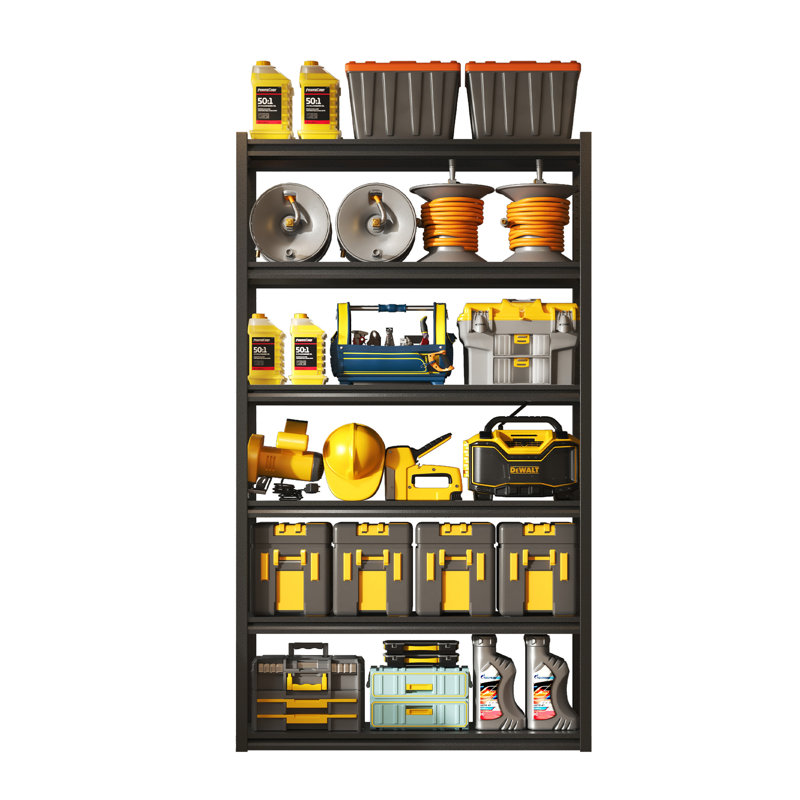 Latitude Run® 6 Tier Adjustable Heavy Duty Metal Garage Storage Shelves ...
