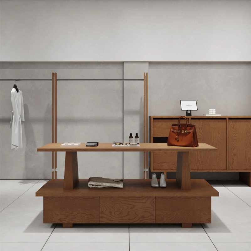 Artistic Soul XKX Premium Furniture 70.87" Wood Display Stand with Open ...