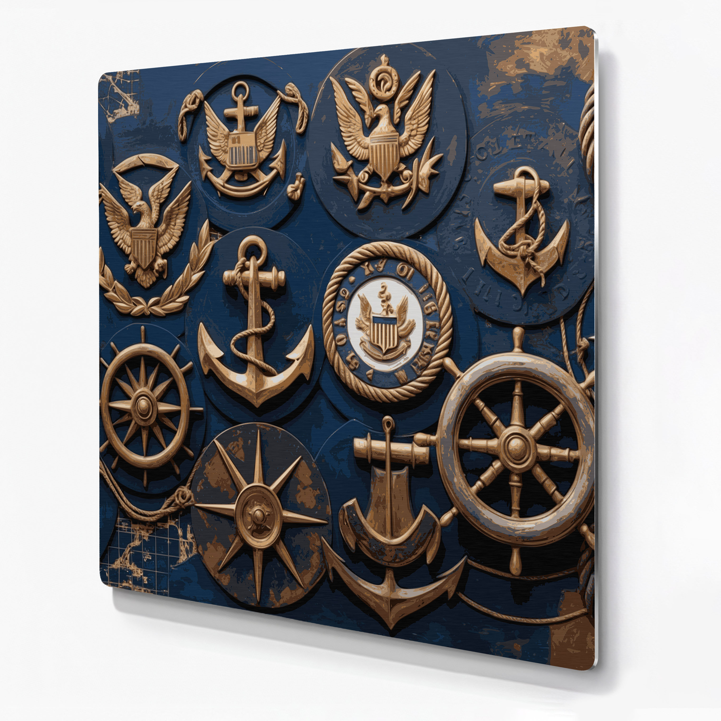 Longshore Tides Nautical Naval insignias Grey Metal Wall Art - Wayfair ...