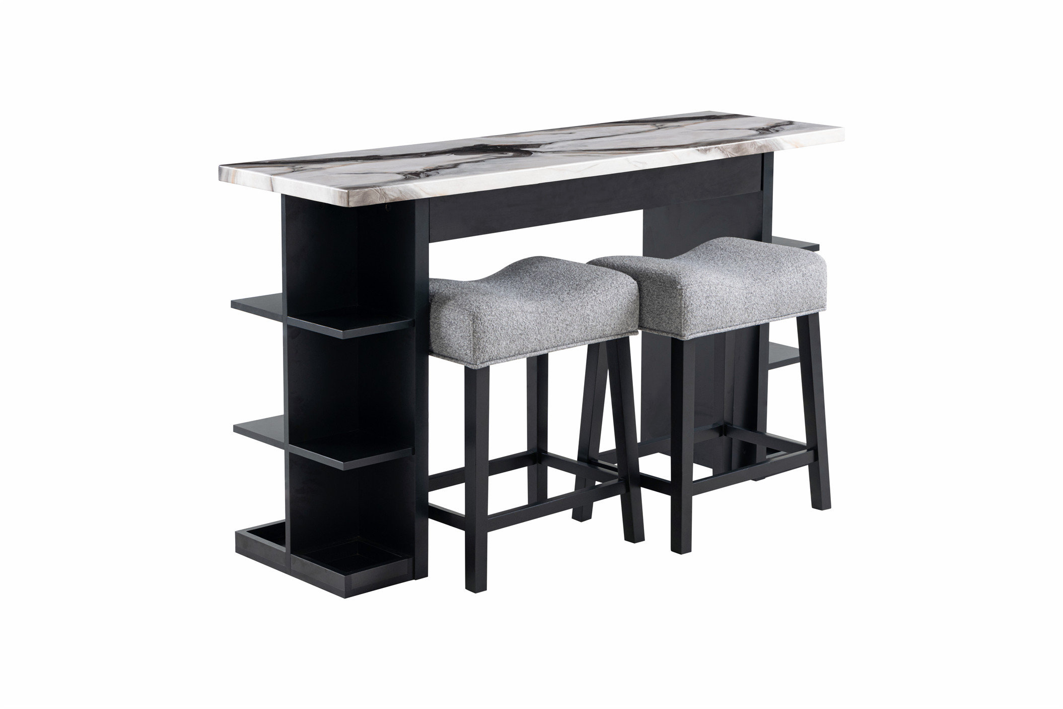 Orren Ellis Versatile Console Sofa Table with Multiple Side Shelves for ...