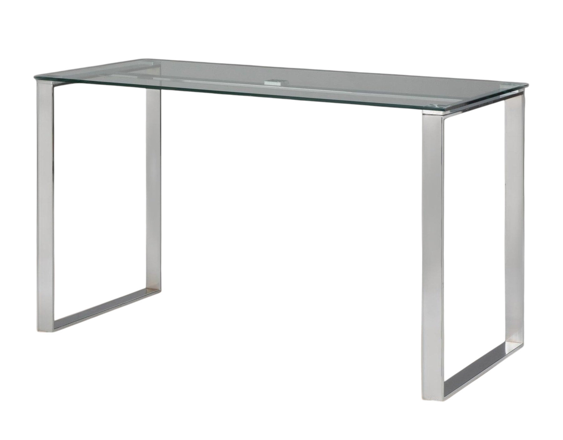 Ivy Bronx Guice 47" Clear and Silver Glass and Metal Computer Desk ...