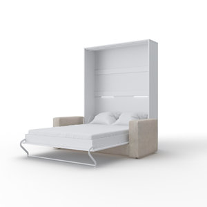 VVRHomes FULL XL Low Profile Murphy Bed with Mattress | Wayfair