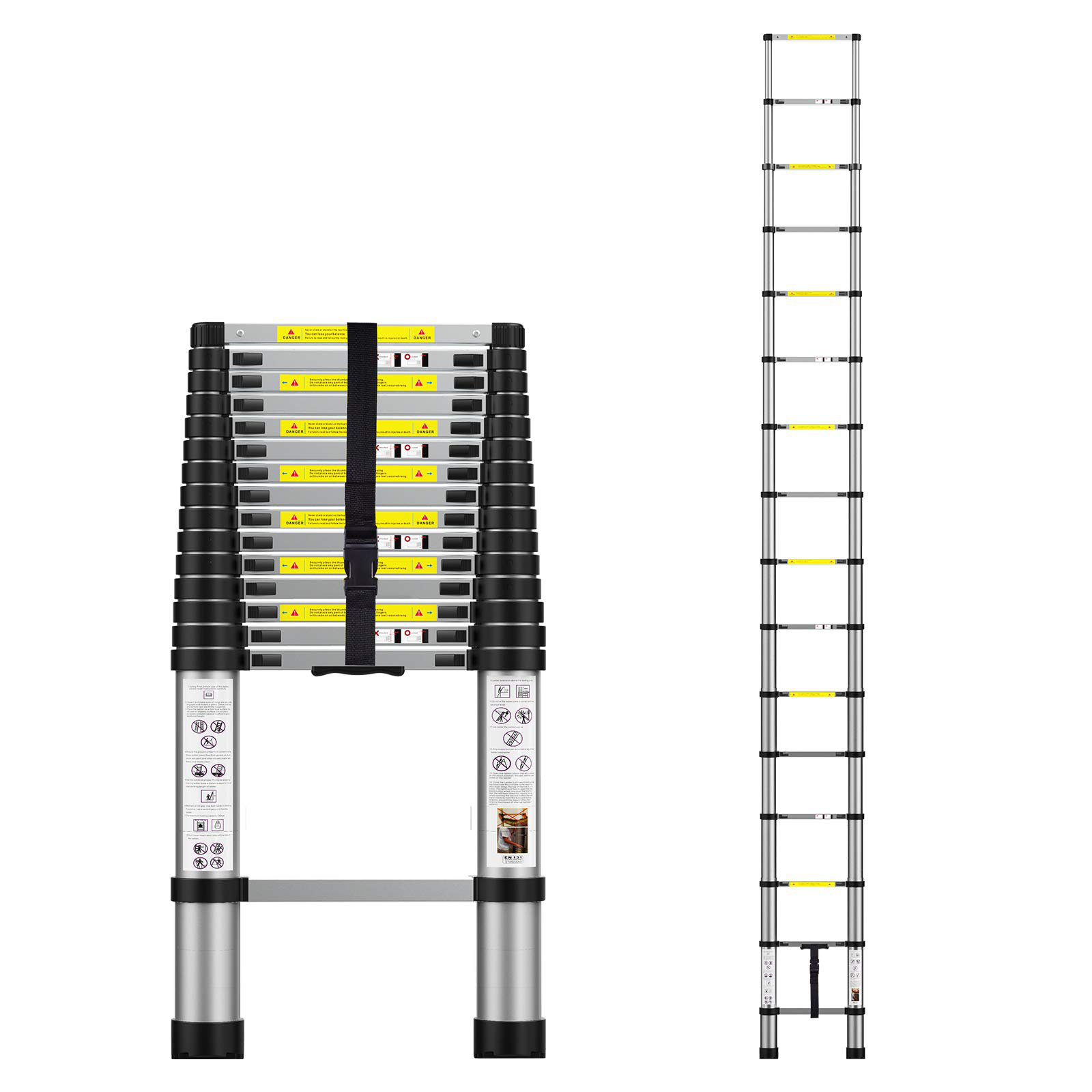 WFX Utility™ 16 - Step Aluminum Lightweight Folding Extension Ladder ...