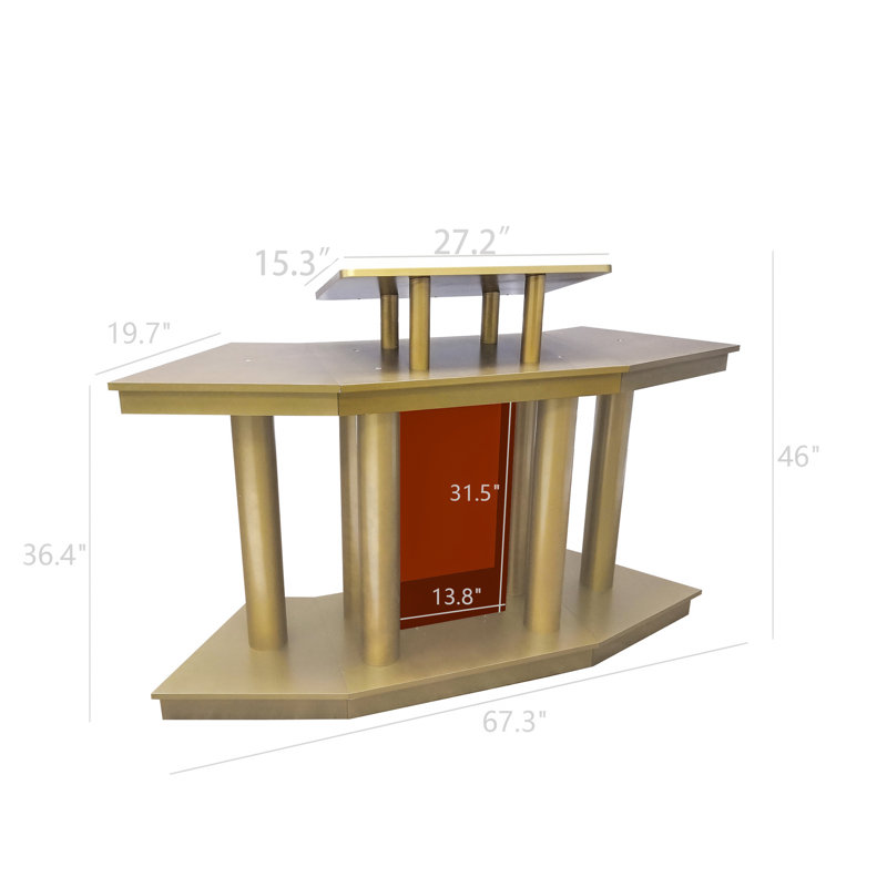 FixtureDisplays Large Church Pulpit, Deluxe Podium Lectern, Debate ...