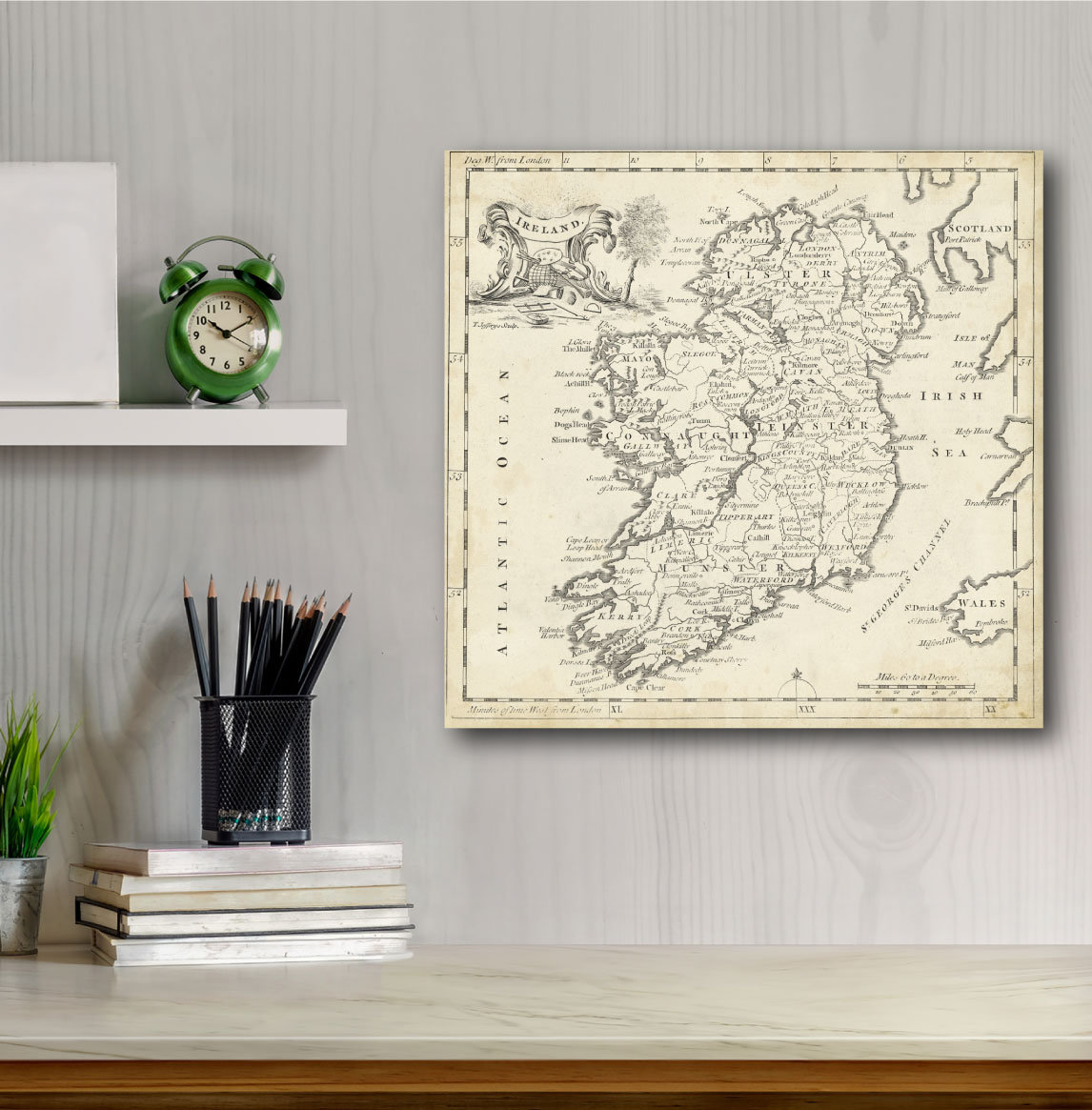 Canora Grey Map of Ireland Gallery Wrapped Canvas | Wayfair