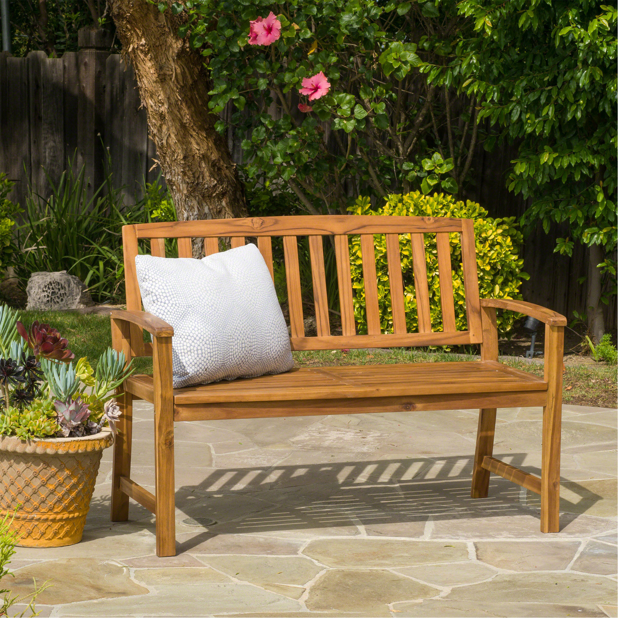 One Allium Way Versatile Acacia Wood Bench For All Décor Styles And Spaces - Wayfair Canada