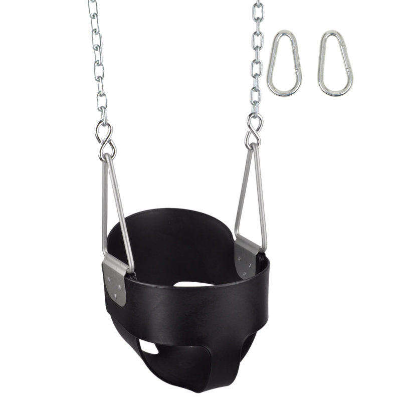 Swing Set Stuff Highback Full Bucket with Chains and Hooks Black ...