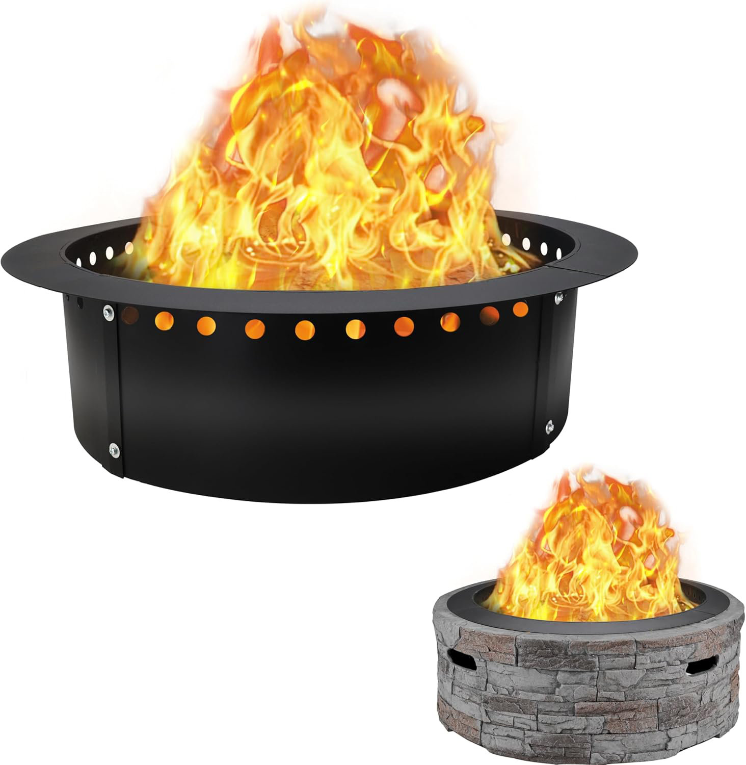 Febtech Smokeless Fire Ring Liner - Od & Id - Premium Carbon Steel Fire ...
