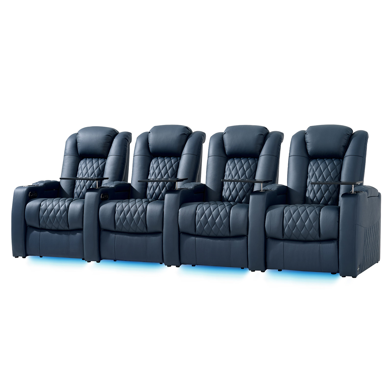 Wrought Studio Leather Home Theatre Seating Dual Power Movie Theatre ...