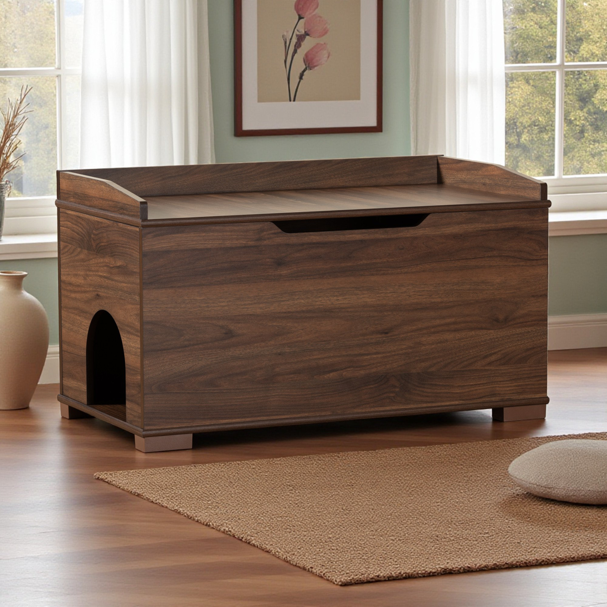 Archie & Oscar™ Indra Cat Litter Box Cover House | Wayfair