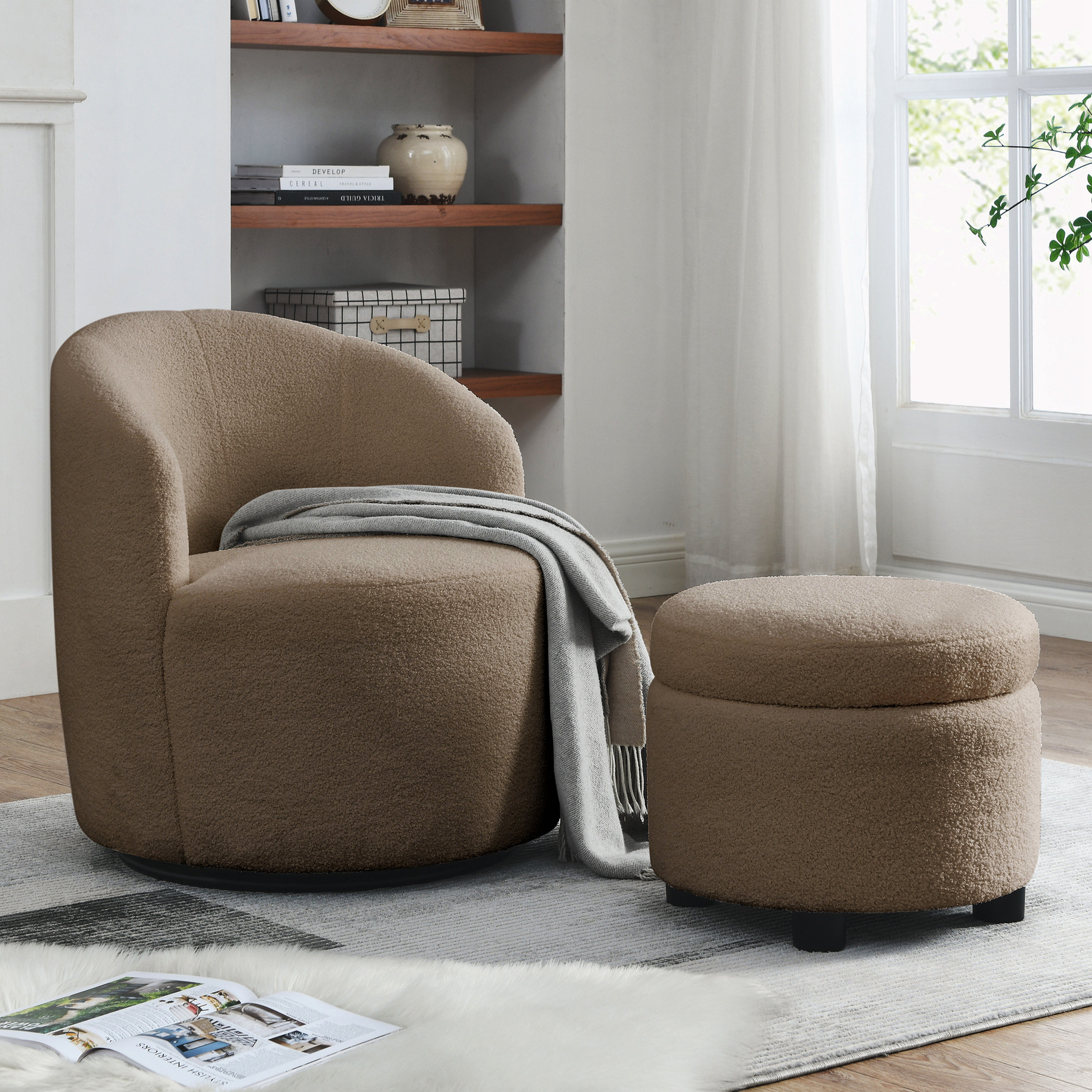 Ivy Bronx Kayisha 24'' Wide Swivel Side Chair | Wayfair