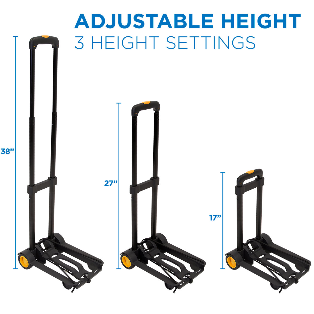 Mount-It! Folding Luggage Cart & Dolly, 77 Lbs. Capacity, Luggage ...